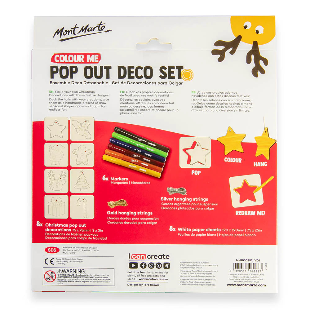 Mont Marte Colour Me Pop Out Deco Set 22pc - Christmas – Glowish