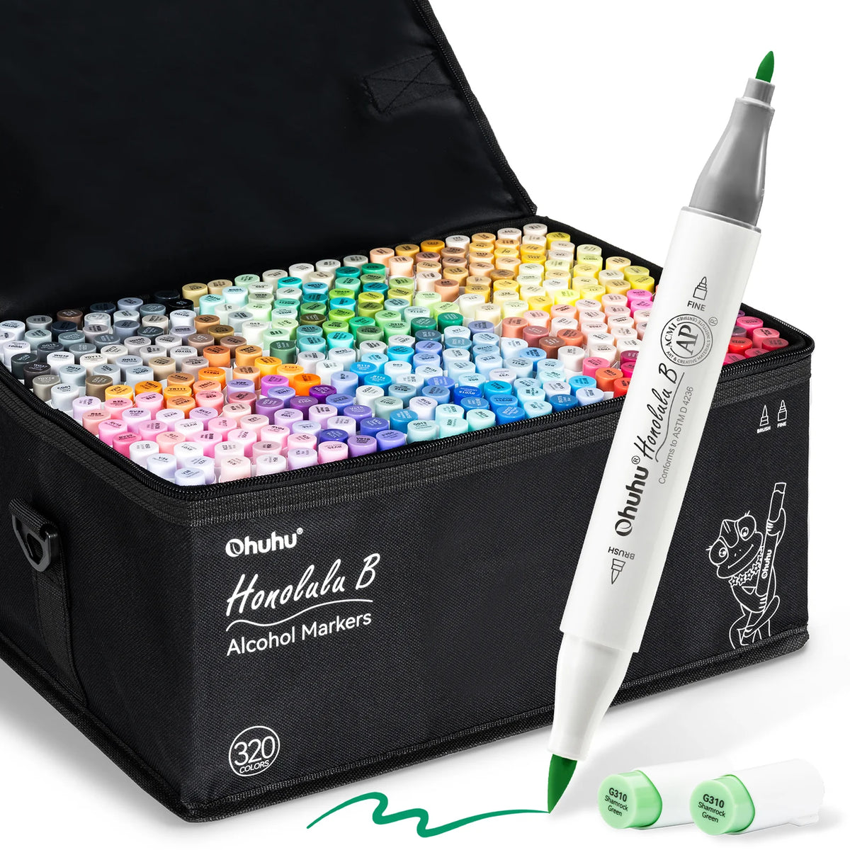 Ohuhu Honolulu B 320 Colours Dual Tip Alcohol Art Markers – Glowish