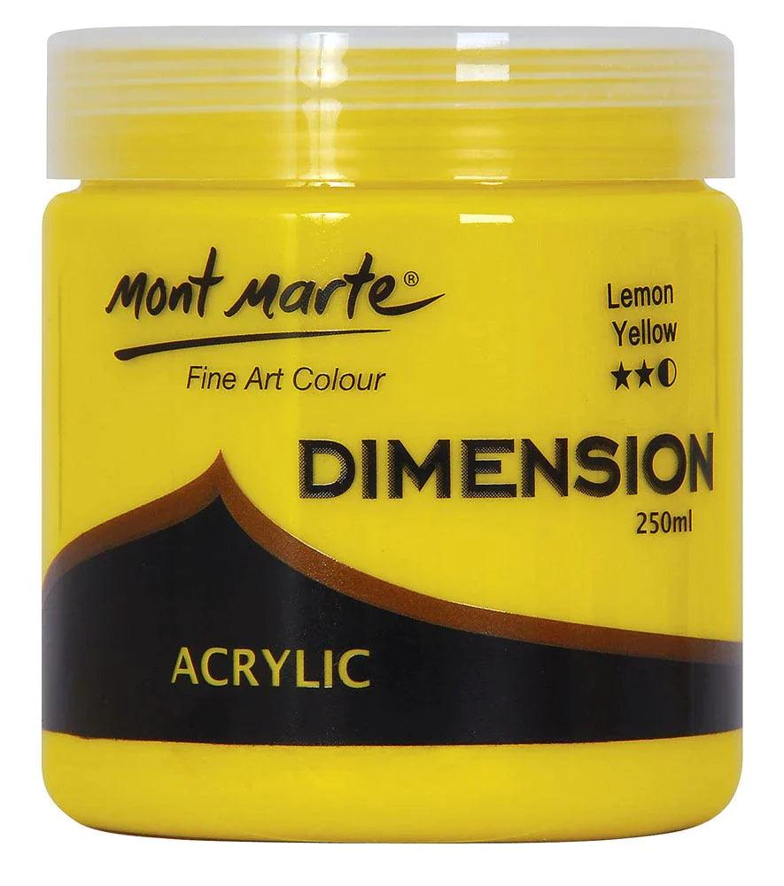 Dimension Acrylic Paint 250ml Pot - Lemon Yellow - Mont Marte – Glowish